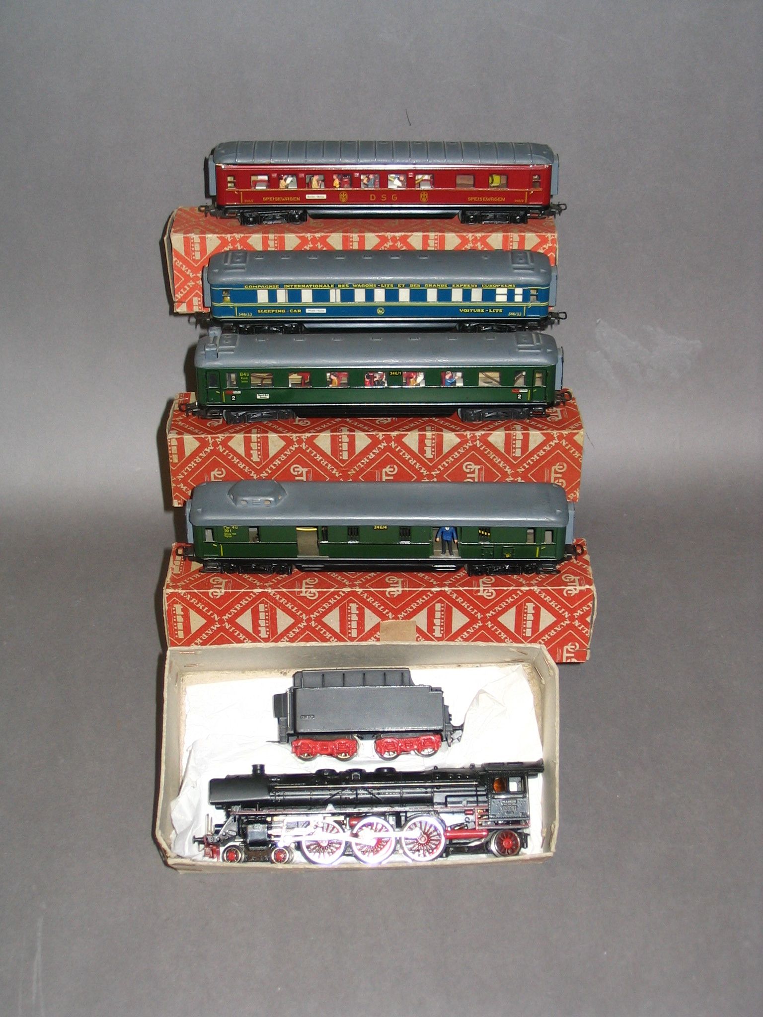 double bogie coaches in brown and cream - auctions & price archive