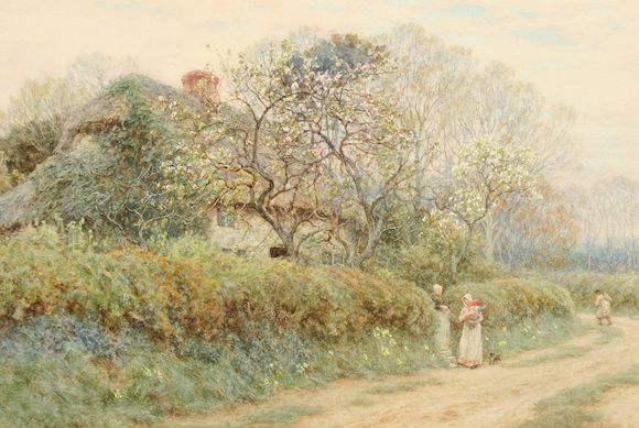 Bonhams : Helen Allingham (British, 1848-1926) A cottage at Freshwater ...