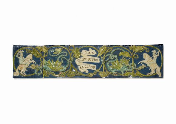 Bonhams : John Fogle by Della Robbia A Tile Panel of St George and the ...