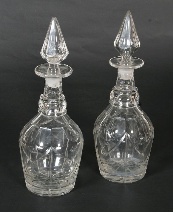 Bonhams : A pair of 19th century slice cut and faceted glass mallet ...