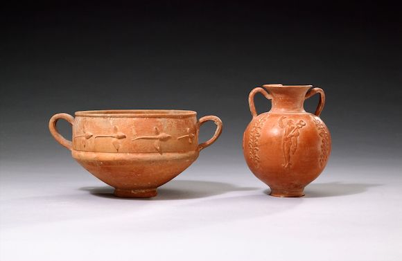 Bonhams : A Roman red-slip ware amphoriskos and a Roman red-slip ware ...