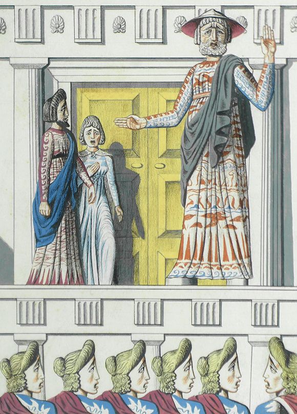 Bonhams : James Cleaver (British, 1911-2003) Ancient Greek stage performers