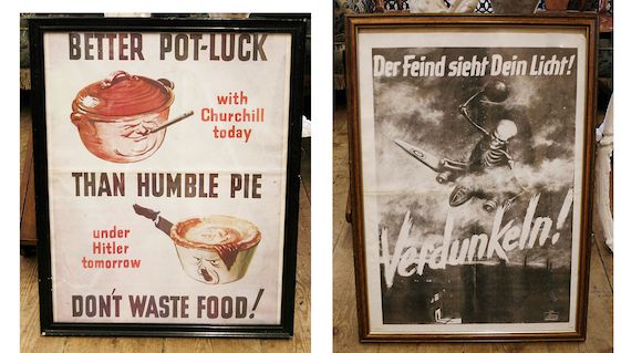 Bonhams : A coloured poster "Better Pot Luck than Humble Pie", with ...