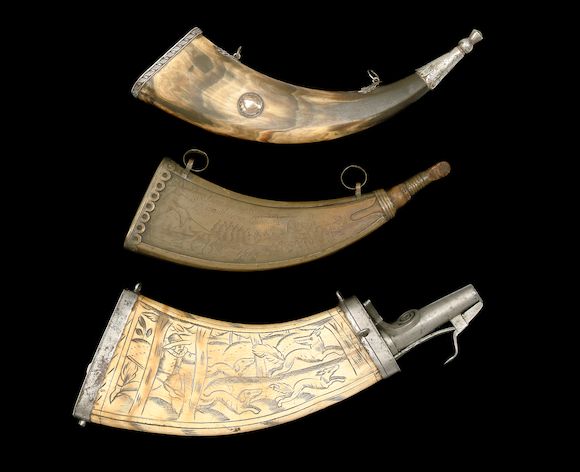 Bonhams : A Scottish Silver-Mounted Dress Powder-Flask