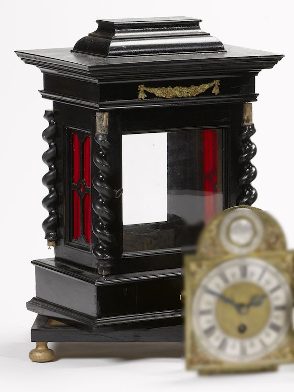 Bonhams : A 20th Century ebonised reproduction bracket clock case,