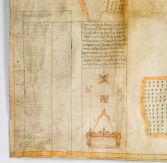 Bonhams : SUFFOLK ESTATE MAP POPE (THOMAS) A trew and perfit plott of ...