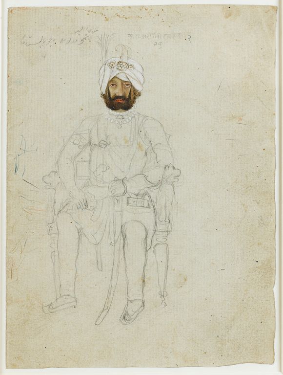 Bonhams : Sikh interest: a portrait of Maharaja Ranbir Singh of Jammu ...
