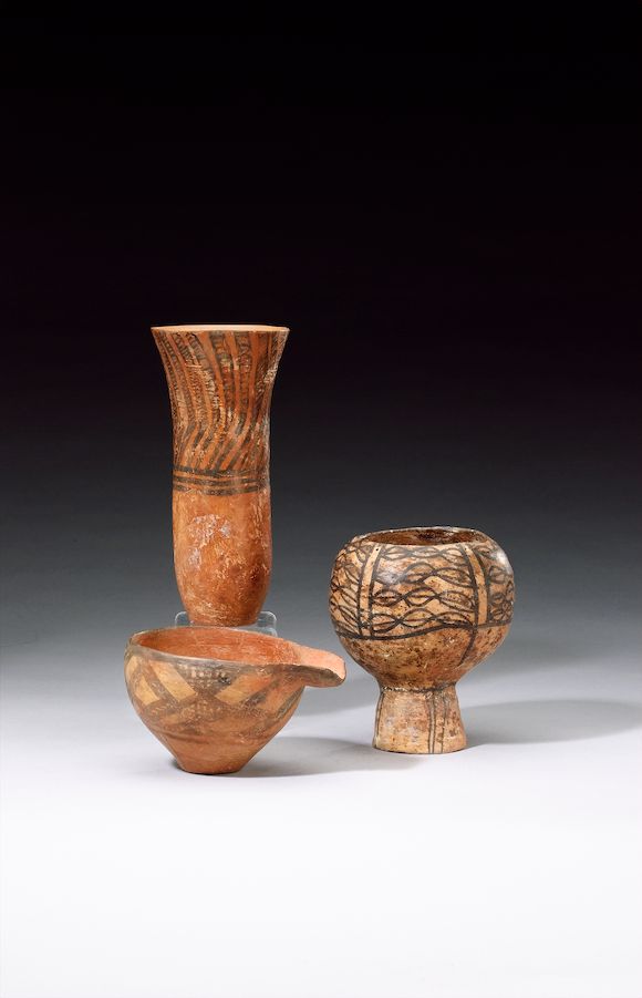Bonhams : Three Ancient Near Eastern black-on-red ware pottery vessels 3