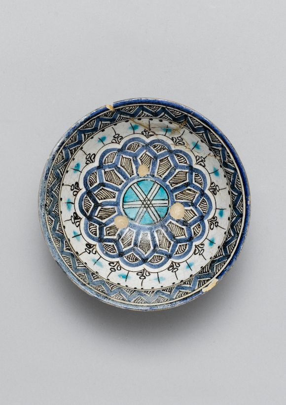 Bonhams : A Timurid underglaze painted pottery Bowl Persia, 15th Century