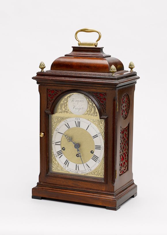 Bonhams : A modern mahogany quarter chiming bracket clock K.Mozer, London
