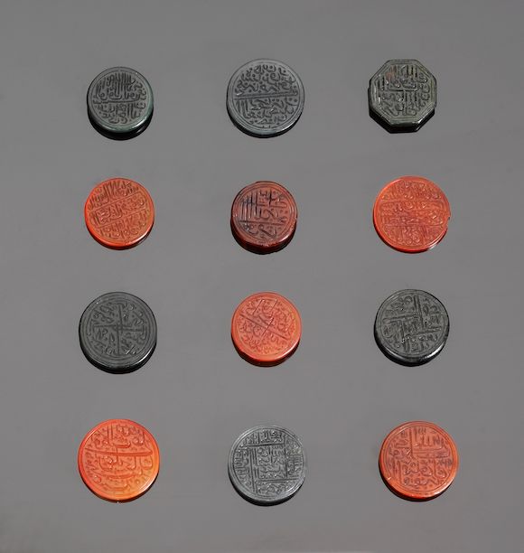 Bonhams : A group of twelve Timurid and Safavid hardstone Seals Persia ...