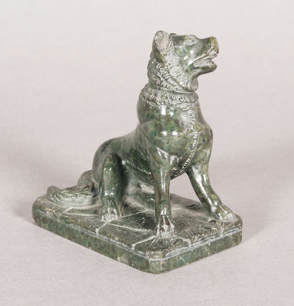 Bonhams : A carved green marble model of the Molossian dog, after the ...