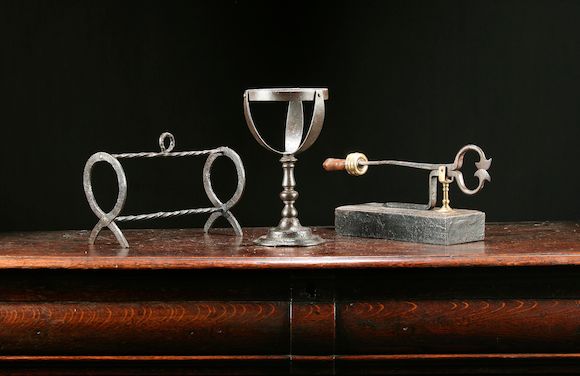 Bonhams : A rare 18th Century wrought iron two-ring pipe kiln