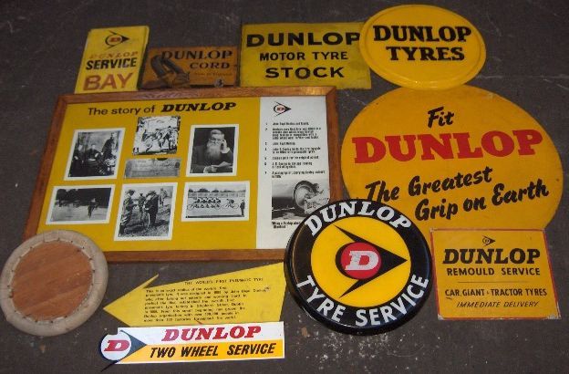 Bonhams Cars : Assorted Dunlop signs and items,