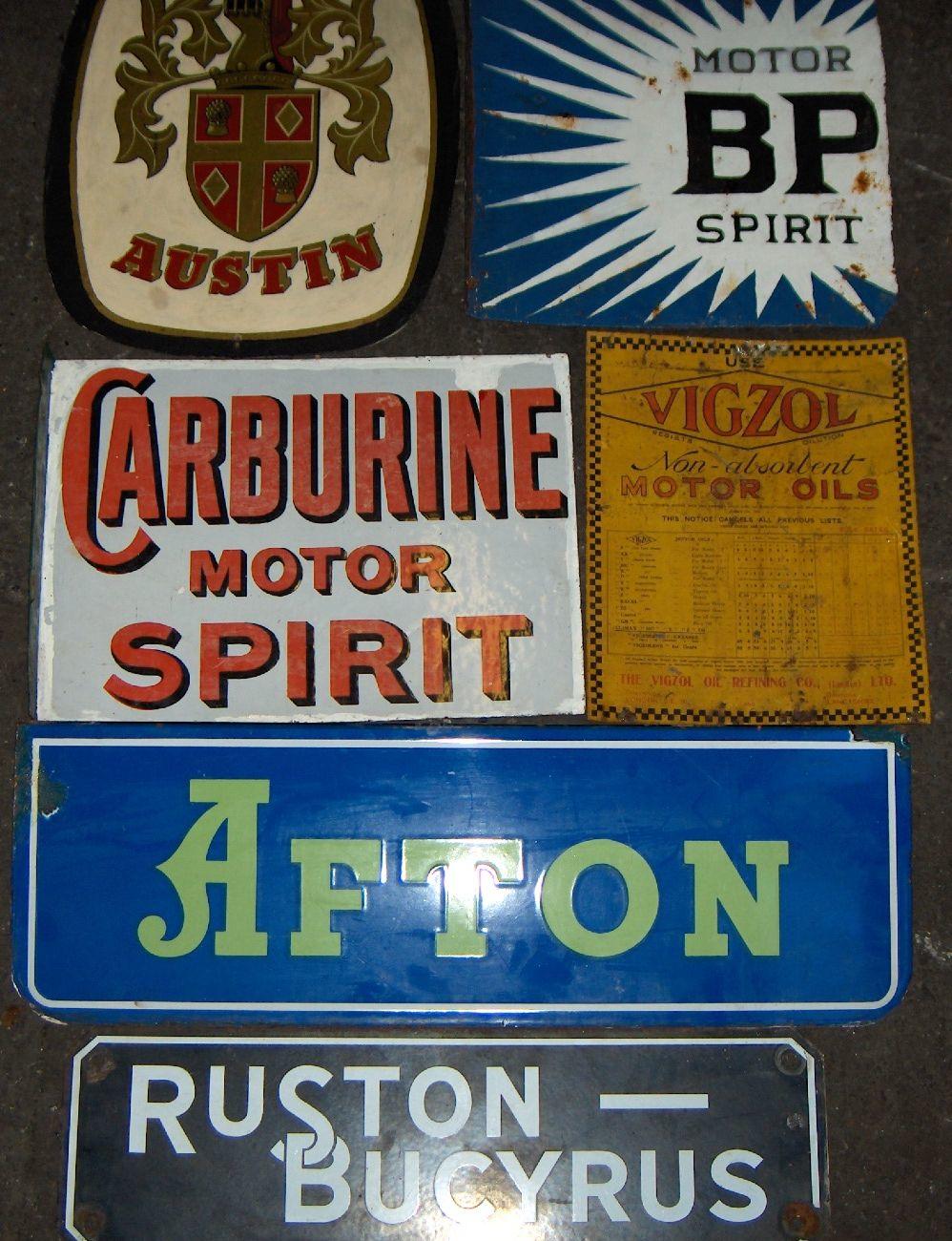 Bonhams Cars Six Assorted Signs