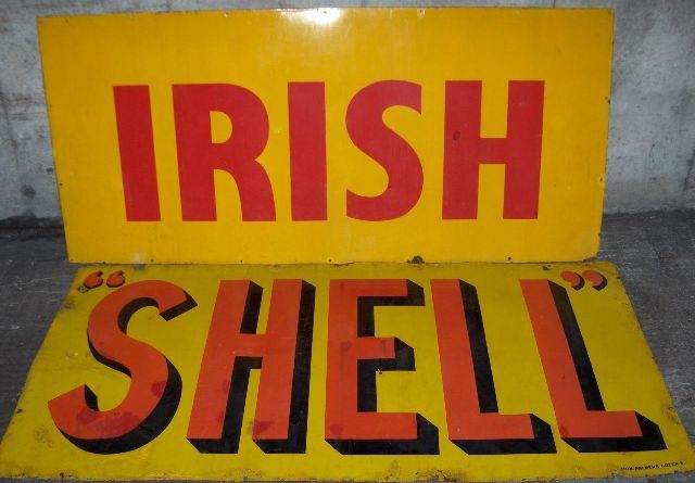 Bonhams Cars : Two large enamel signs,