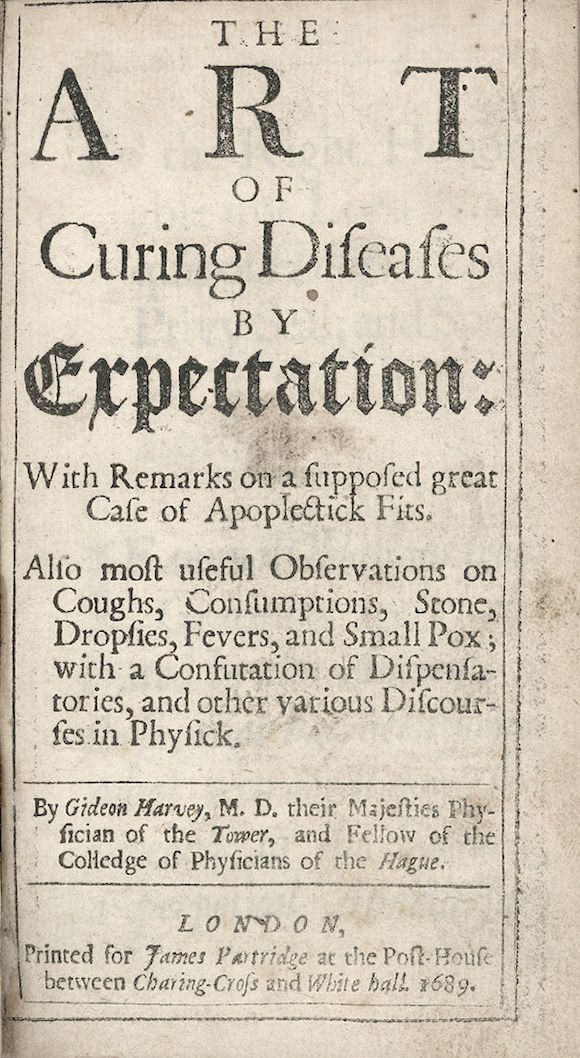 Bonhams : HARVEY (GIDEON) The Art of Curing Diseases by Expectation ...