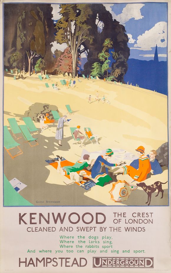 Bonhams : George Sheringham (British, 1884-1937) Kenwood The Crest of ...