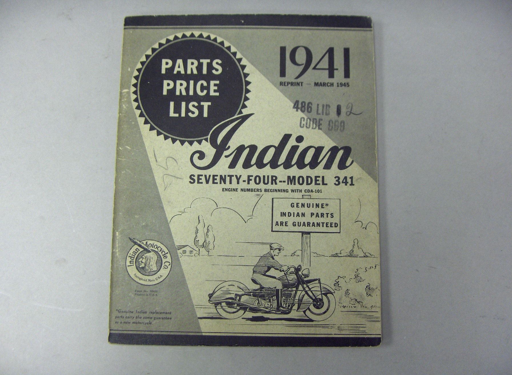Bonhams Cars : A 1941 Indian Parts Price List,