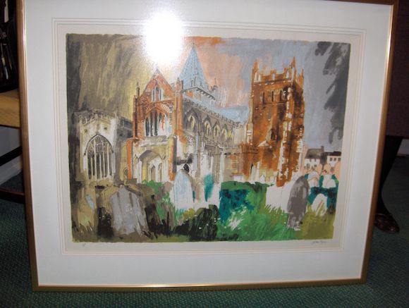 Bonhams : John Piper Cathedral, signed in pencil, artist's proof ...