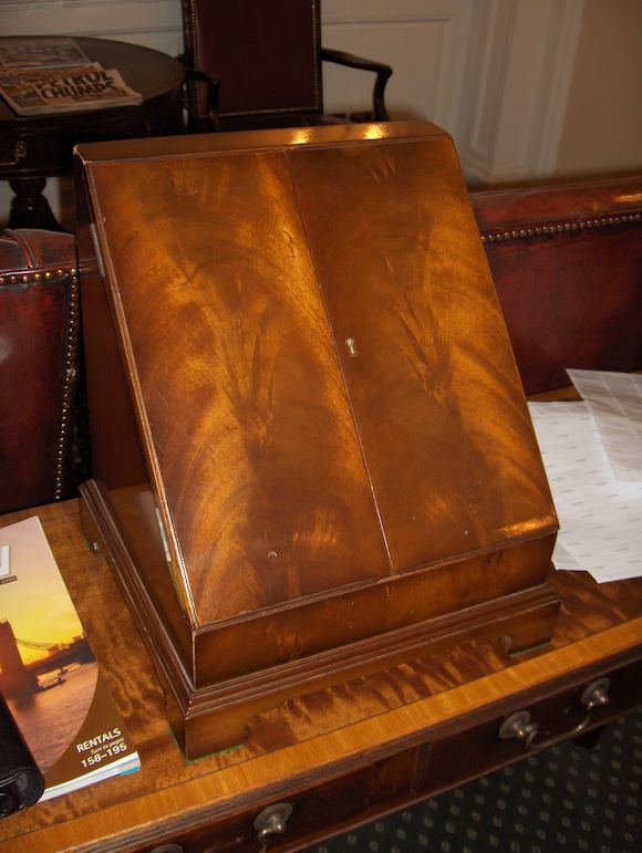 Bonhams : A mahogany stationery box