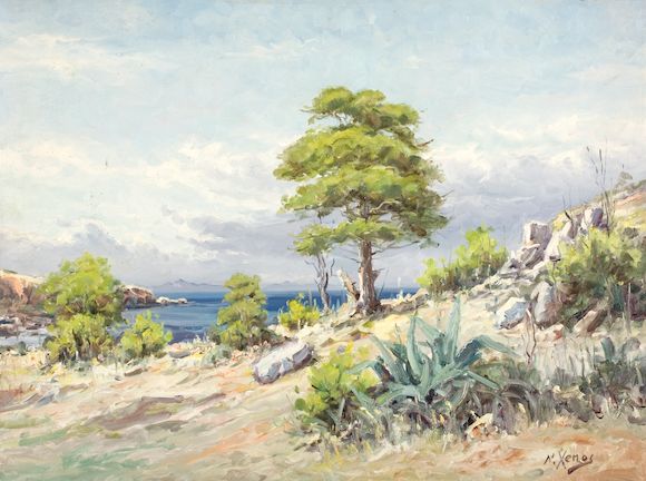 Bonhams : Nikos Xenos (Greek, 1908-1983) View of Kavouri 60 x 80 cm.
