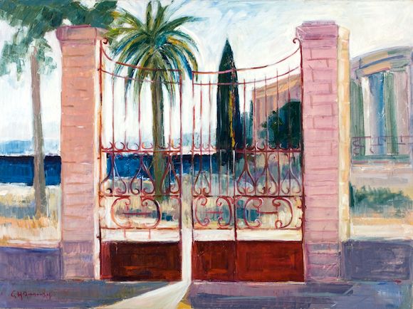 Bonhams : George Iliopoulos (Greek, b.1947) The entrance 90 x 120 cm.