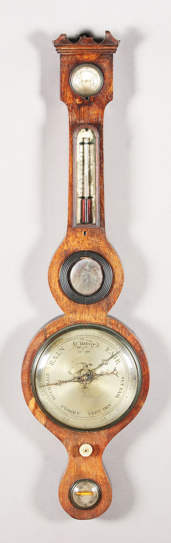 Bonhams : A mid-19th century rosewood five instrument barometer