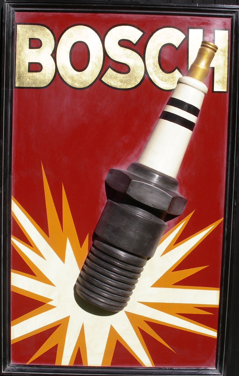 Bonhams Cars : A Bosch spark plug advertising board,