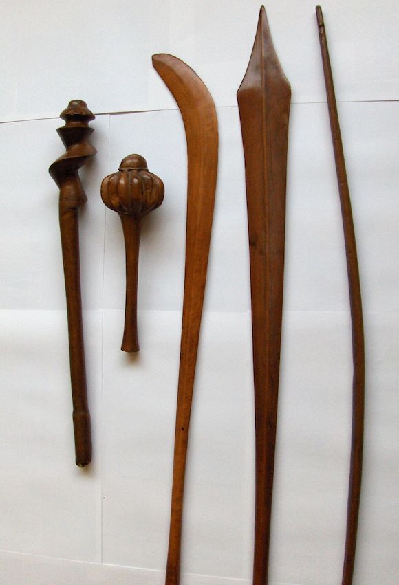 Bonhams : Five Polynesian and Melanesian weapons