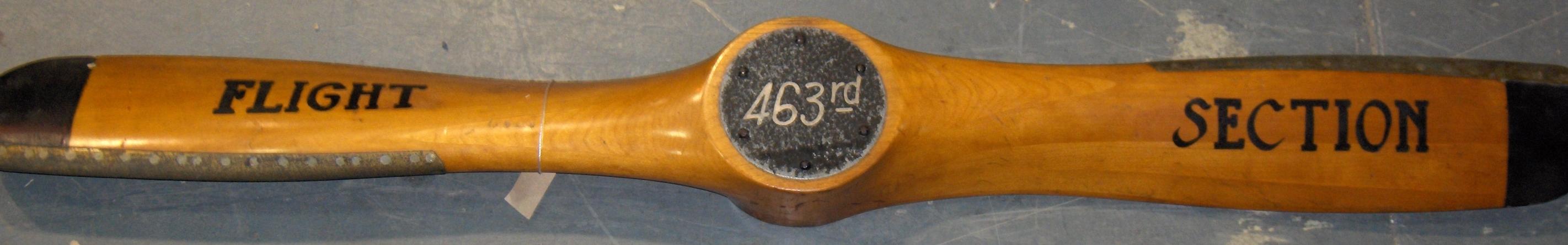 Bonhams Cars A Wooden Propeller From 463rd Flight Section