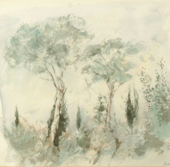 Bonhams : Andre Bicat (French, 1909-1996) In the garden of Villa ...