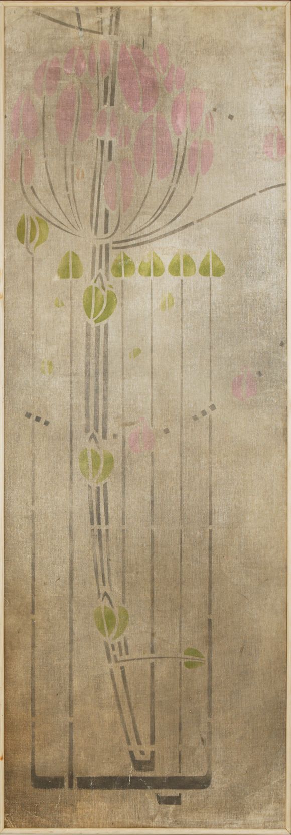 Bonhams : Charles Renee Mackintosh A portion of stencilled wall panel ...