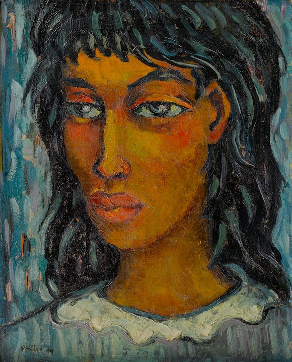 Bonhams : Alexis Preller (South African, 1911-1975) Portrait of a girl ...