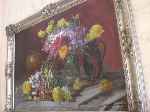 Bonhams : Julienne Brunner: Oil on canvas depicting a still life with ...
