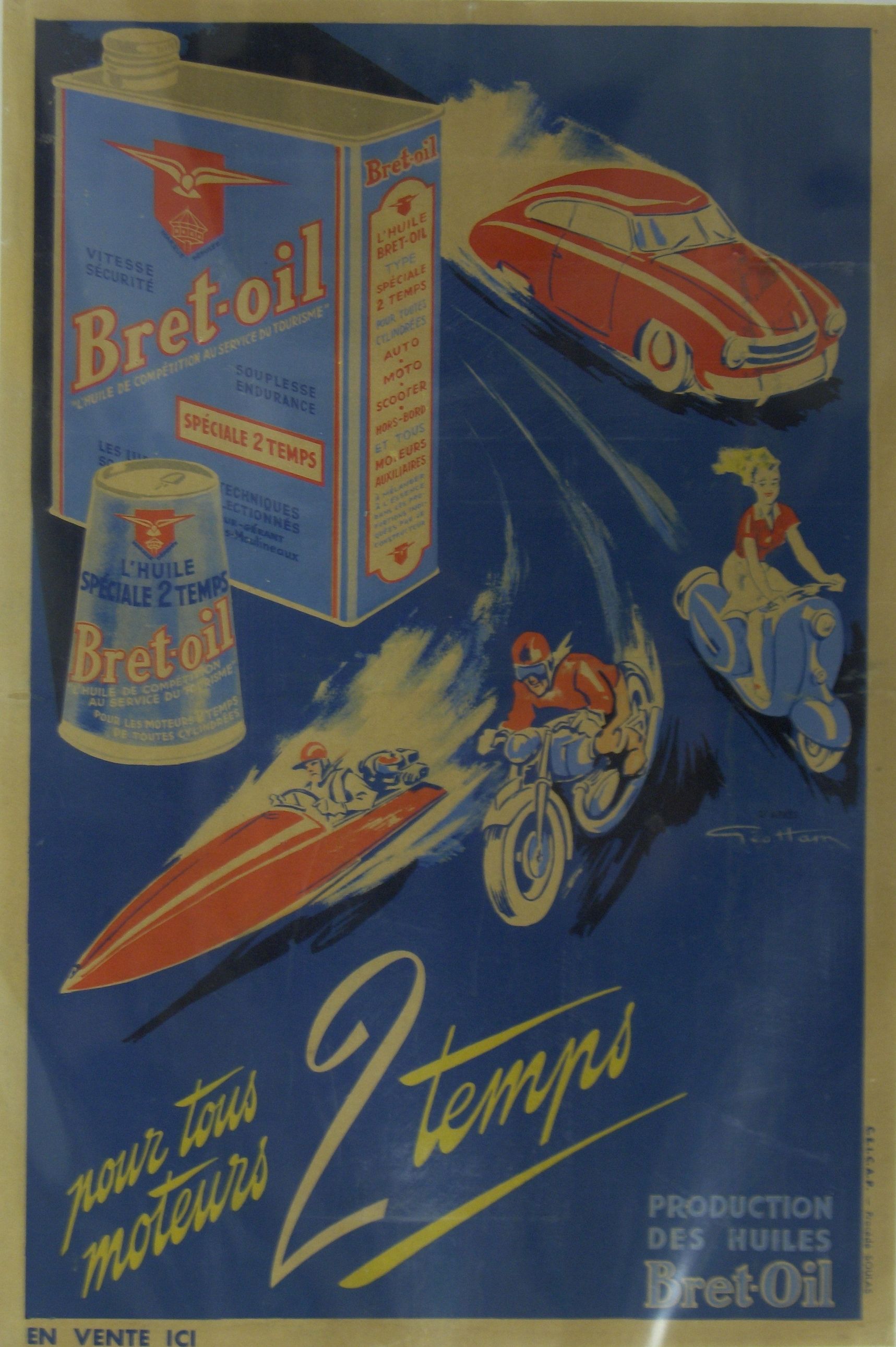 Bonhams Cars : A Bret-Oil poster after Geo Ham,