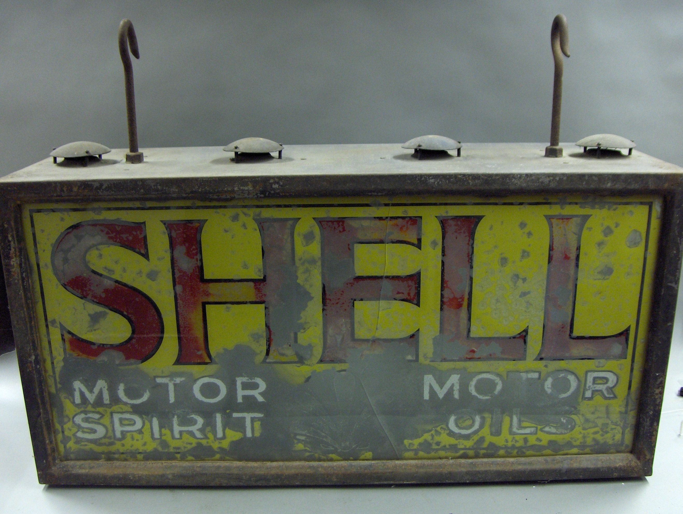 Bonhams Cars : An illuminated Shell garage sign,