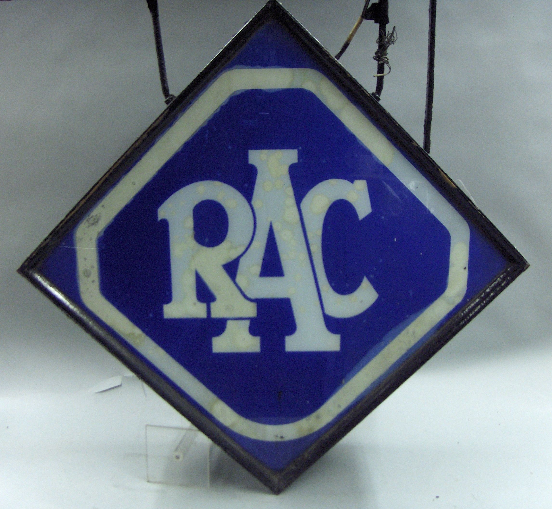 Bonhams Cars : An RAC illuminated display sign,