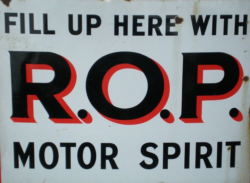 Bonhams Cars : ROP Motor Spirit 'Fill Up Here'