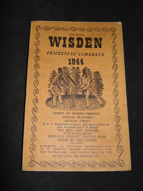 Bonhams : Wisdens cricket Almanack 1944