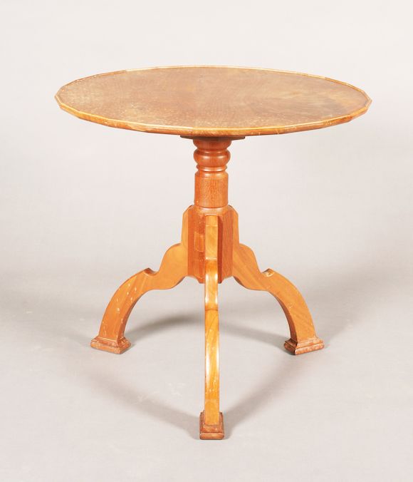 Bonhams : A Hugh Birkett mahogany 'birdcage' tripod table of 18th ...