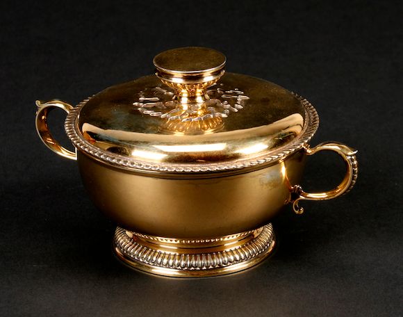 Bonhams : A George I style silver gilt sugar box and cover by Edward ...