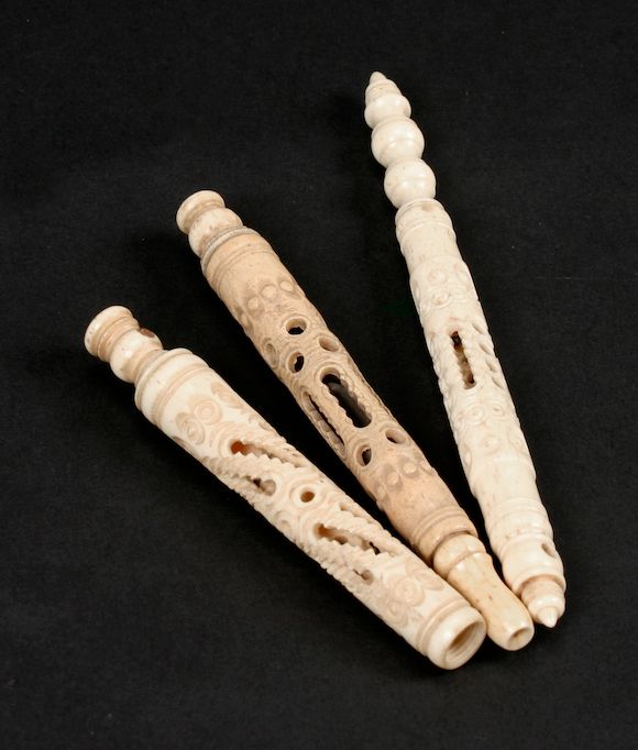 Bonhams : A French carved bone pencil (3)