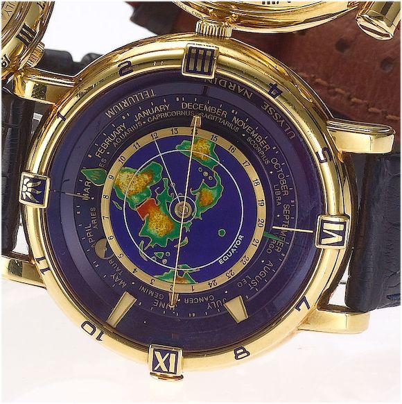 Bonhams : Ulysse Nardin. A fine and rare oversized 18ct gold automatic ...