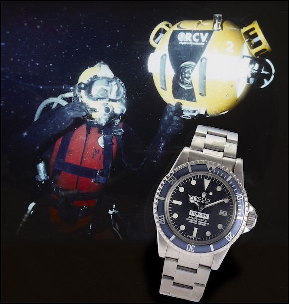 Bonhams : Rolex. A rare stainless steel automatic centre seconds divers ...