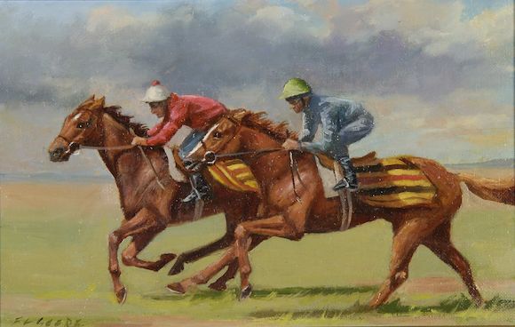 Bonhams : Frank L. Geere (British, Contemporary) 'On the gallops' (and ...