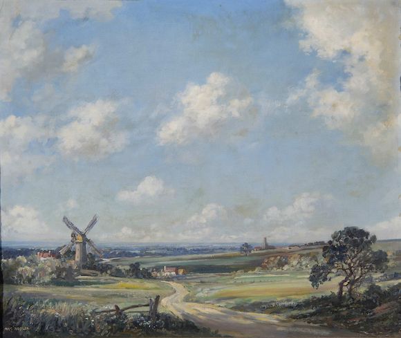 Bonhams : Max Hofler (British, 1892-1963) East Anglian landscape