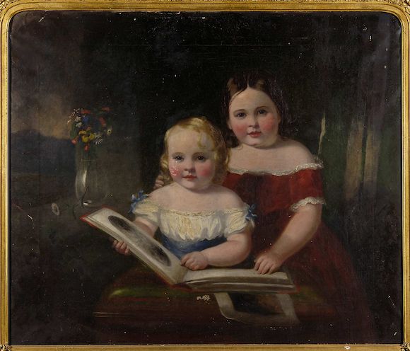 Bonhams : William Bowness (1809-1867) Portrait of Alice and Bryan in an ...