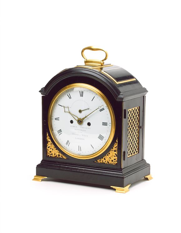 Bonhams : An early 19th century ebonised bracket clock with enamel dial ...