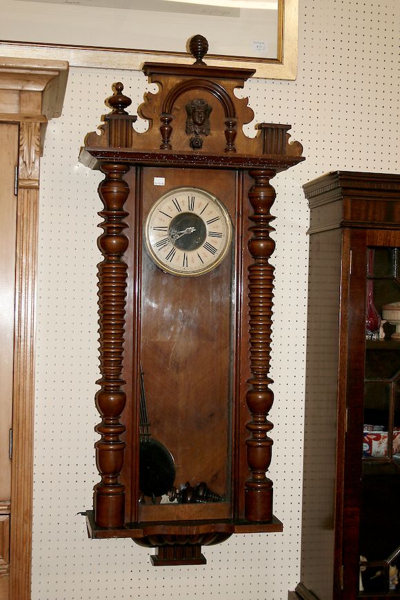Bonhams : A late 19th century Vienna style wall clock,